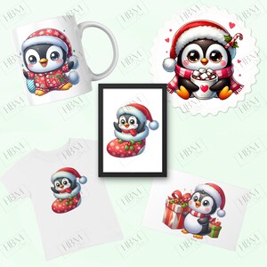 Cute Christmas Penguin Clipart Bundle, Festive Baby Animal Sticker ...