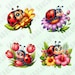 24 Cute Cartoon Spring Lady Bugs Clipart Bundle, Beetle Nursery Decor ...