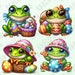 22 Cute Easter Frog Clipart Bundle, Tadpole Stickers, Adorable Baby ...