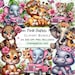 Cute Christmas Forest Animals Clipart Bundle, Festive Baby Deer Sticker ...