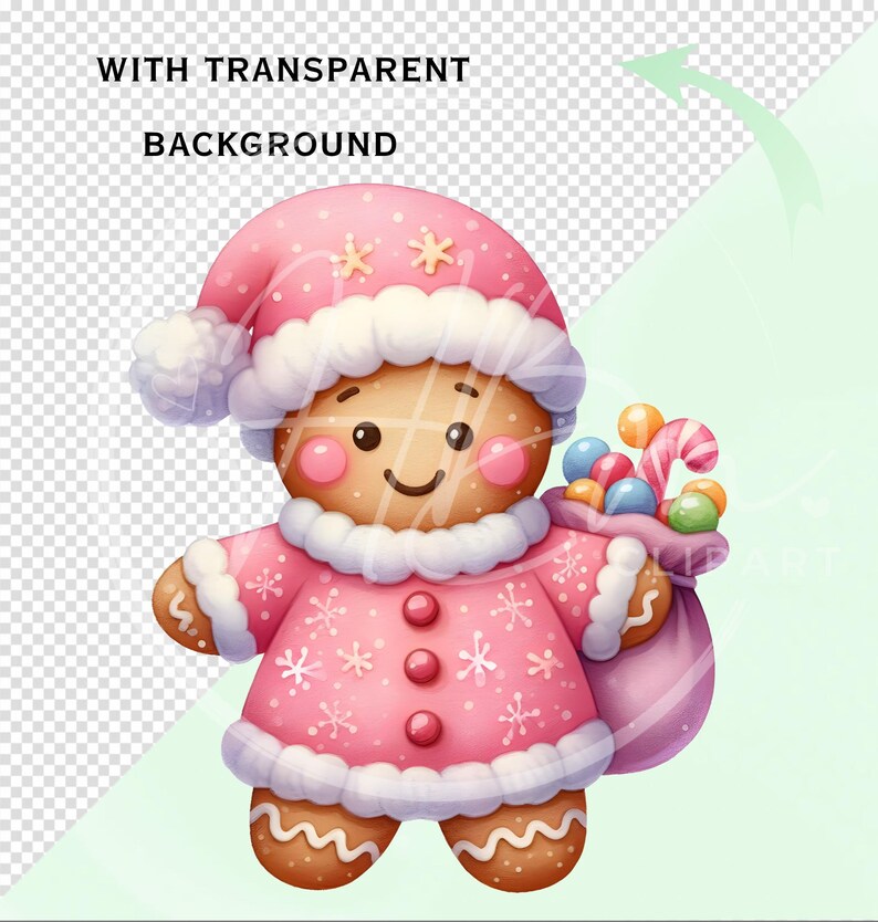 Christmas Gingerbread Cookie Clipart Bundle, Xmas Cookies Pngs, Cute ...