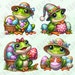 22 Cute Easter Frog Clipart Bundle, Tadpole Stickers, Adorable Baby ...