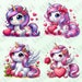 Cute Valentine's Day Unicorn Clipart Bundle, Mythical Stickers ...