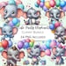 24 Cute Party Elephant Clipart Bundle, Cartoon Balloon Stickers ...