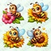 24 Cute Cartoon Spring Bees Clipart Bundle, Daisies Nursery Decor ...