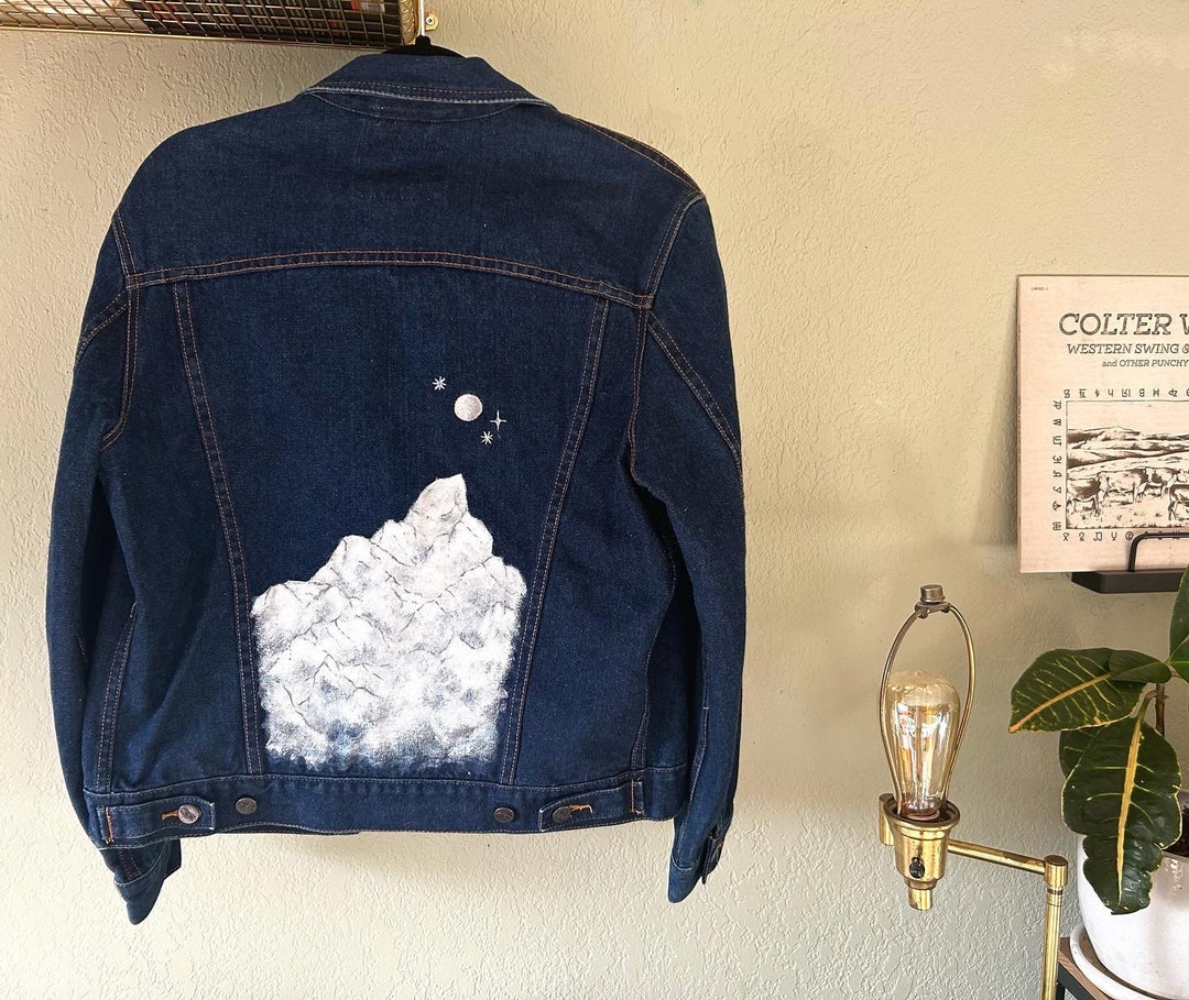 Mountain Hand Painted & Thrifted Jacket - Etsy