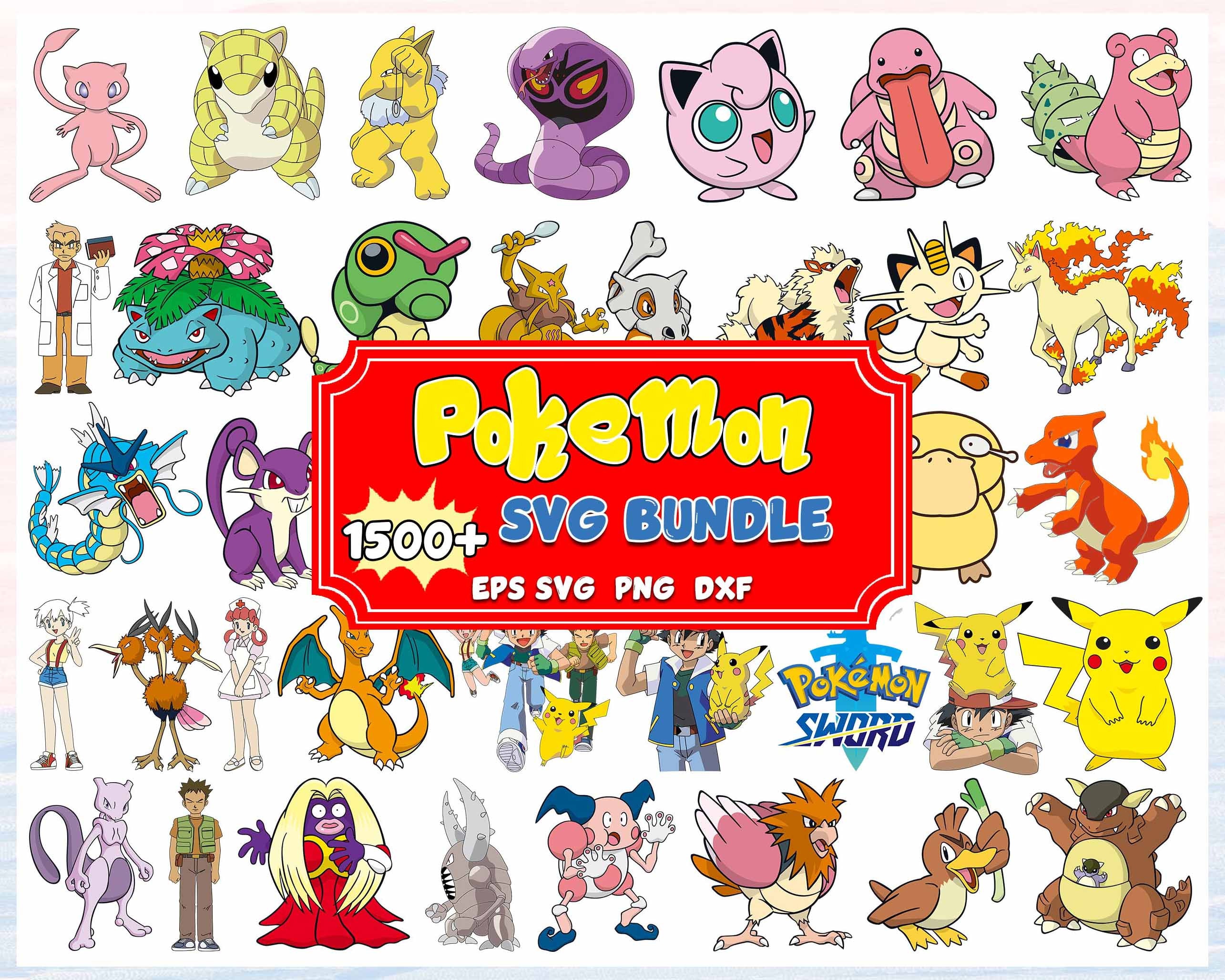 Pokemon SVG Bundle, Pokemon Font Svg, Pikachu Svg Files for Cricut and ...