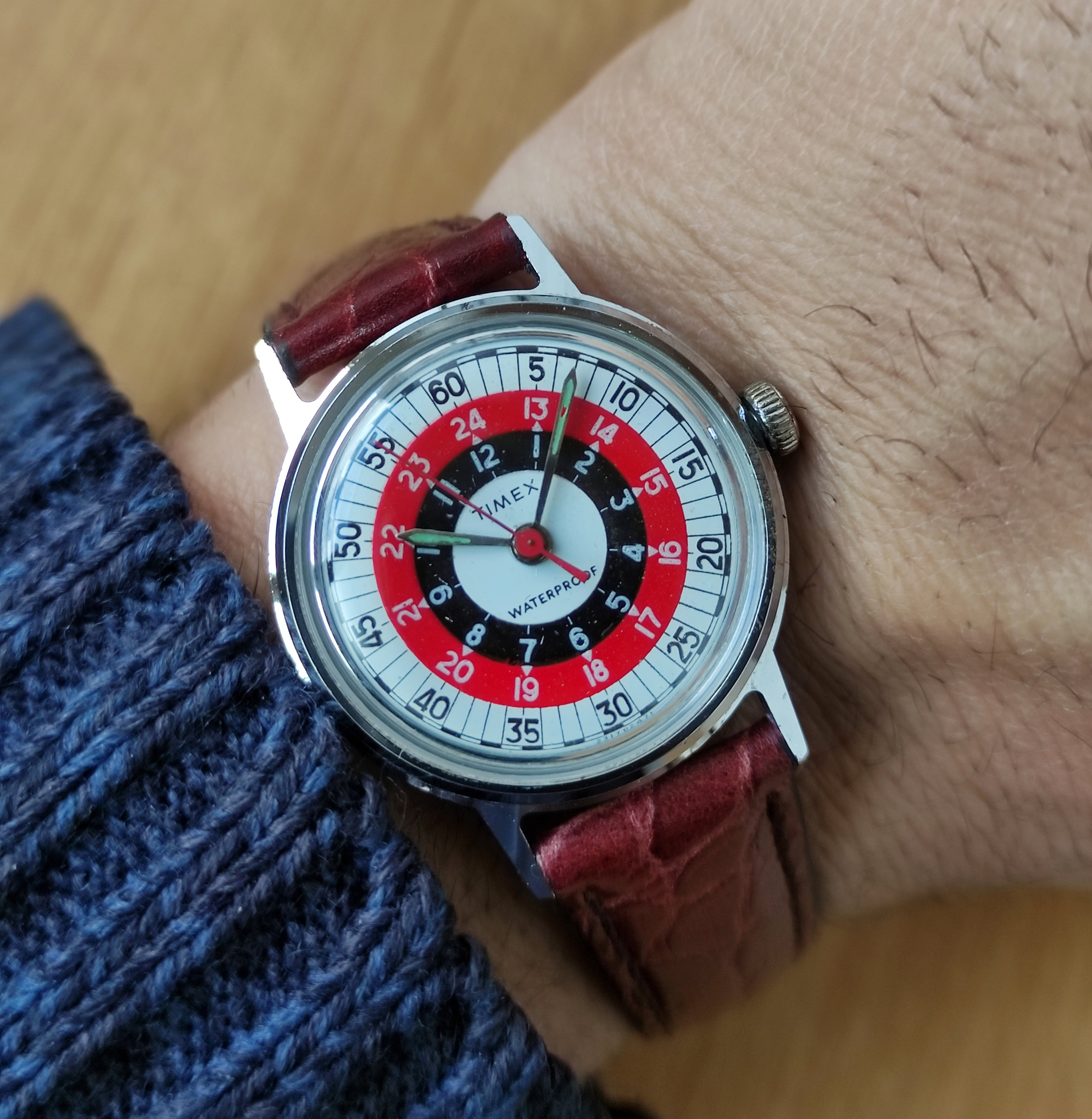 Timex Sprite Bullseye Vintage Watch Retro 1973 Watch Unisex Red Black ...