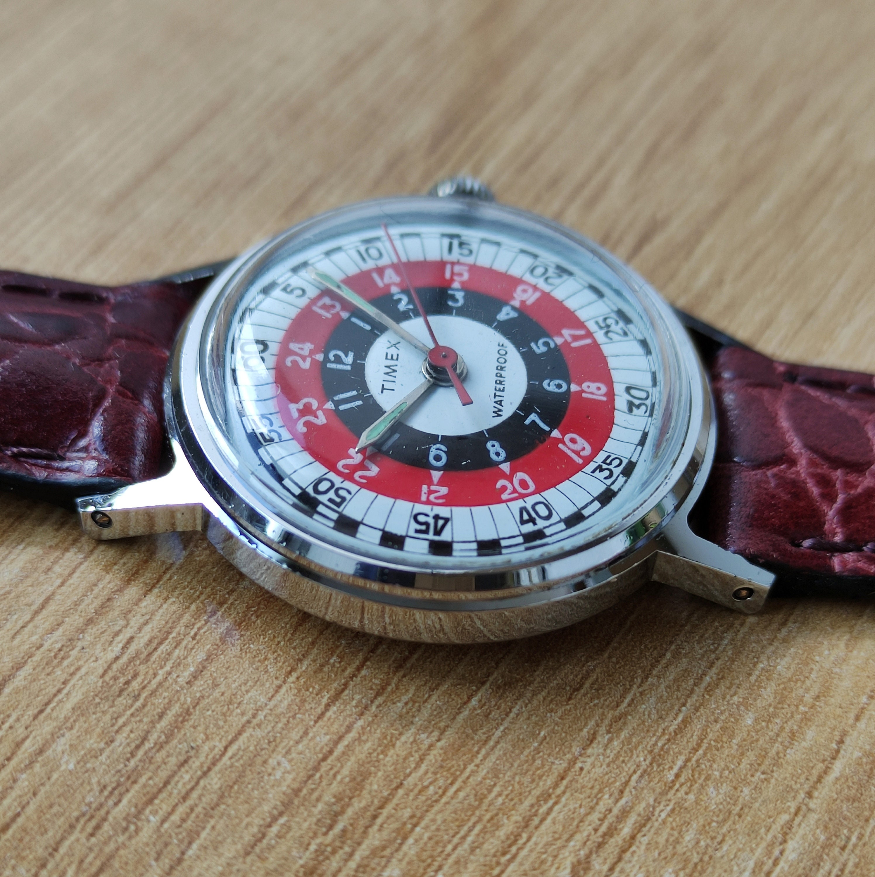 Timex Sprite Bullseye Vintage Watch Retro 1973 Watch Unisex Red Black ...