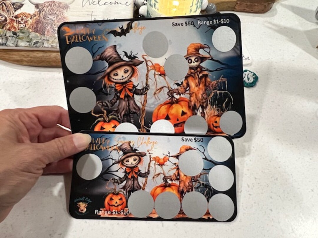 Happy Halloween Scarecrow Saving Scratch-off Challenge for A5 and A6 ...