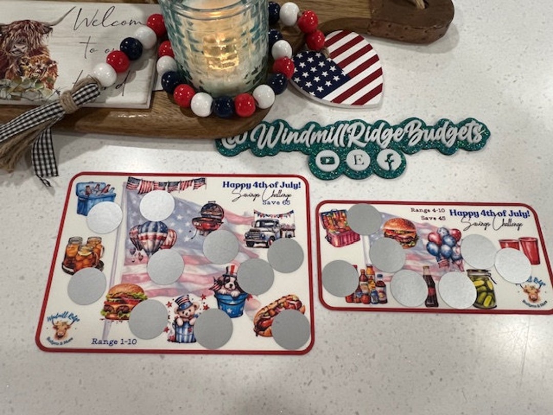 Happy 4th of July! Money Saving Scratch-off Challenge for A5 and A6 ...