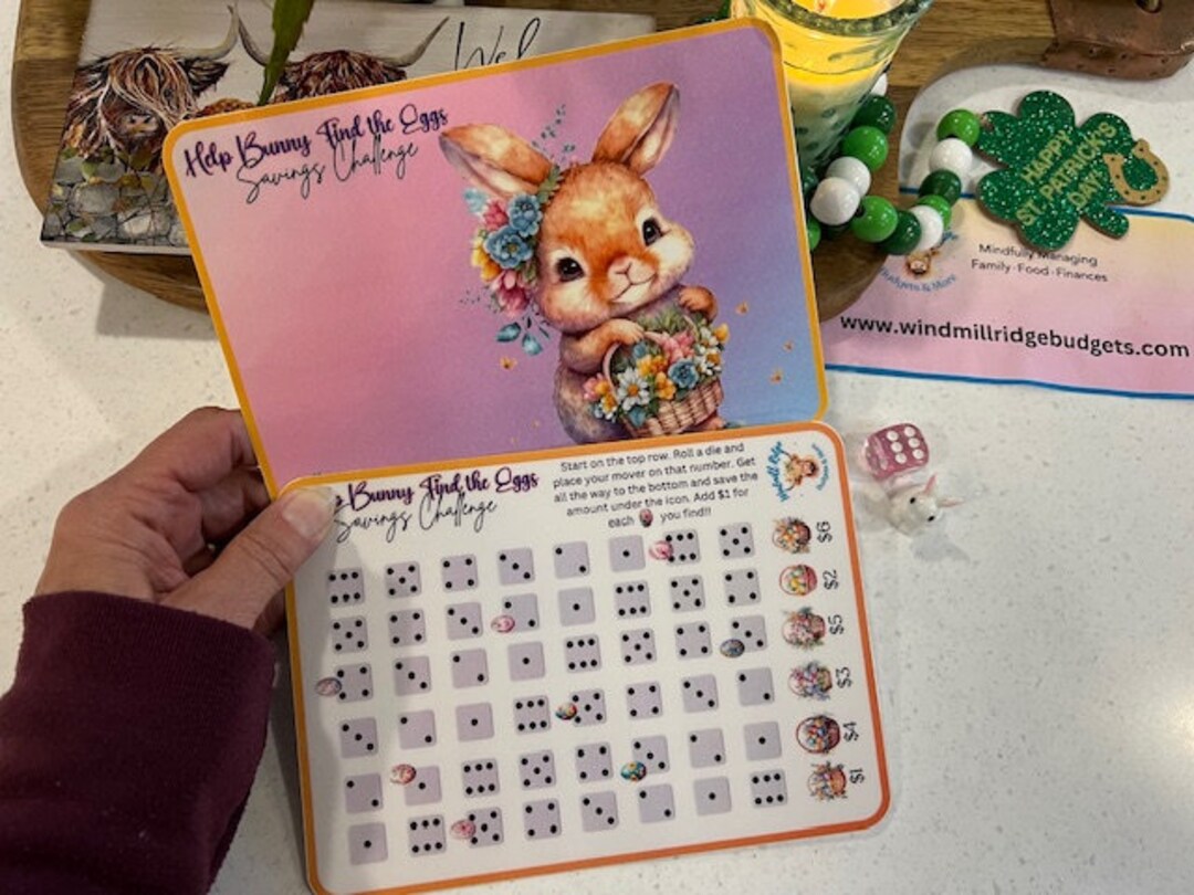 Help Bunny Find the Eggs Money Saving Challenge Game for A5 Budget ...
