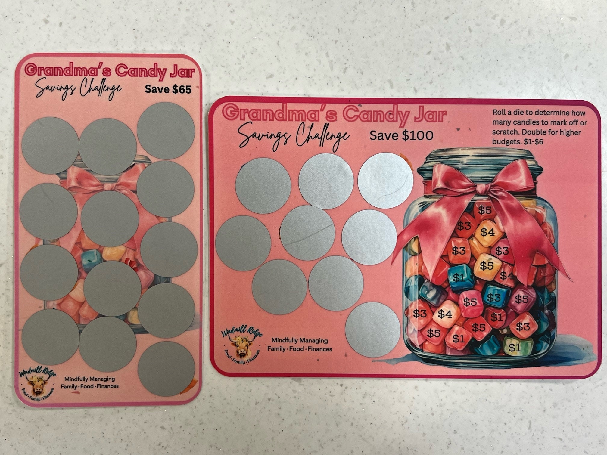 Grandma's Candy Jar Money Saving Scratch-off Challenge for A5 and A6 ...