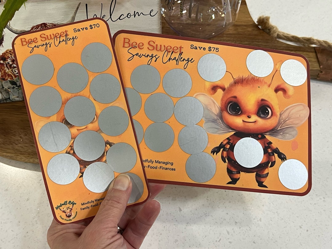 Bee Sweet Money Saving Scratch-off Challenge for A5 and A6 Budget ...