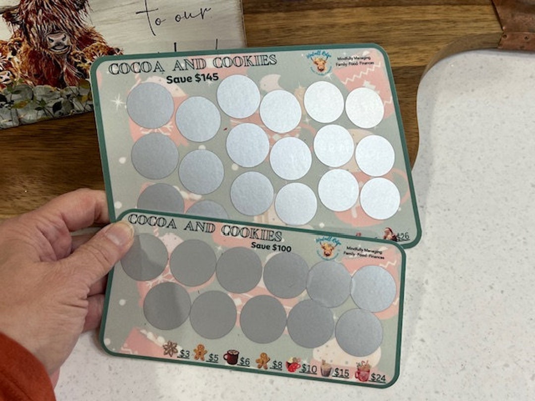 Cocoa and Cookies Money Saving Scratch-off Challenge for A5 and A6 ...