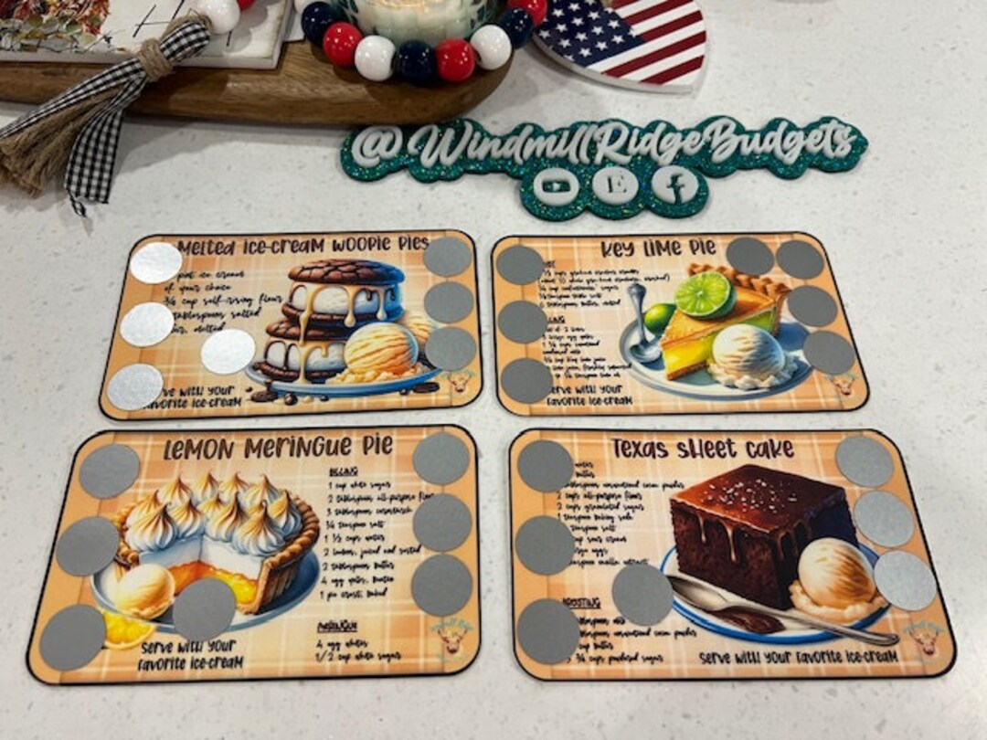 Recipe Cards Savings Challenges Money Saving Scratch-off Challenge ...
