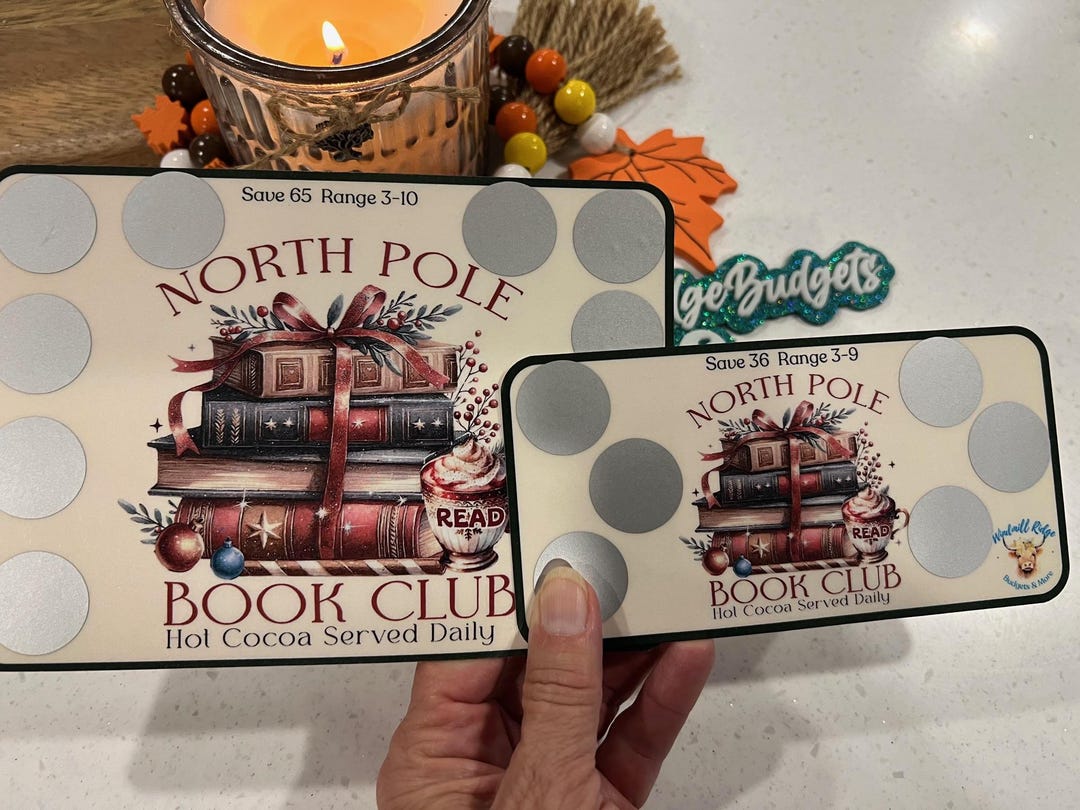 North Pole Book Club Scratch-off Challenge for A5 and A6 Budget Binder ...