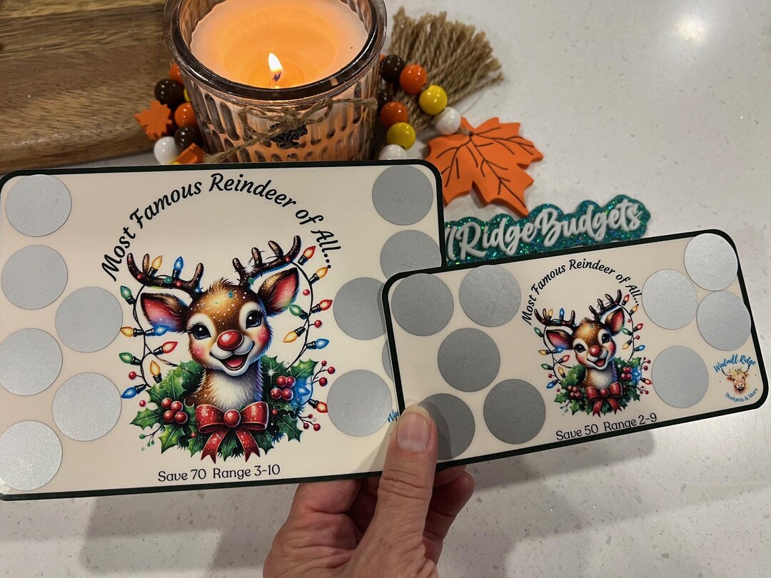 Most Famous Reindeer Scratch-off Challenge for A5 and A6 Budget Binder ...