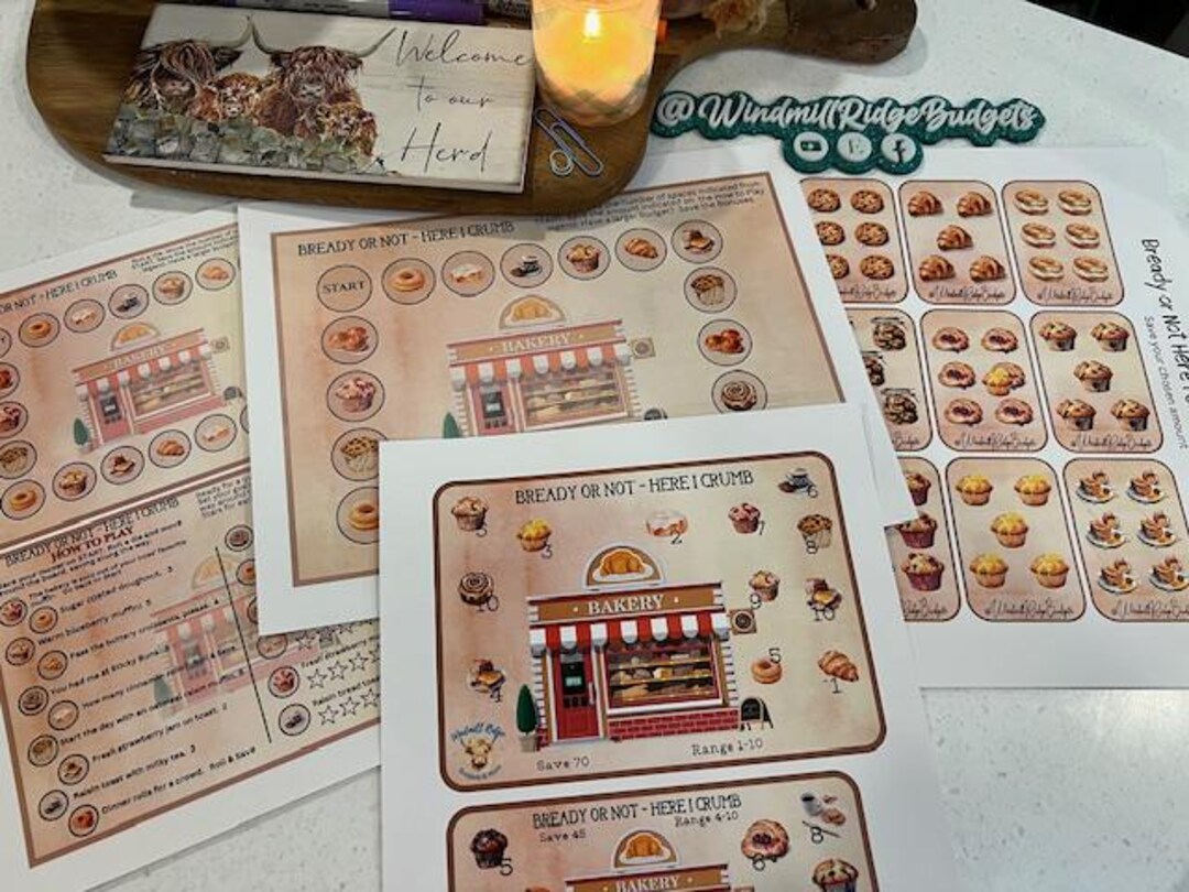 Bakery Savings Challenge Game, Bready or Not, A5 A6 Budget Binder ...