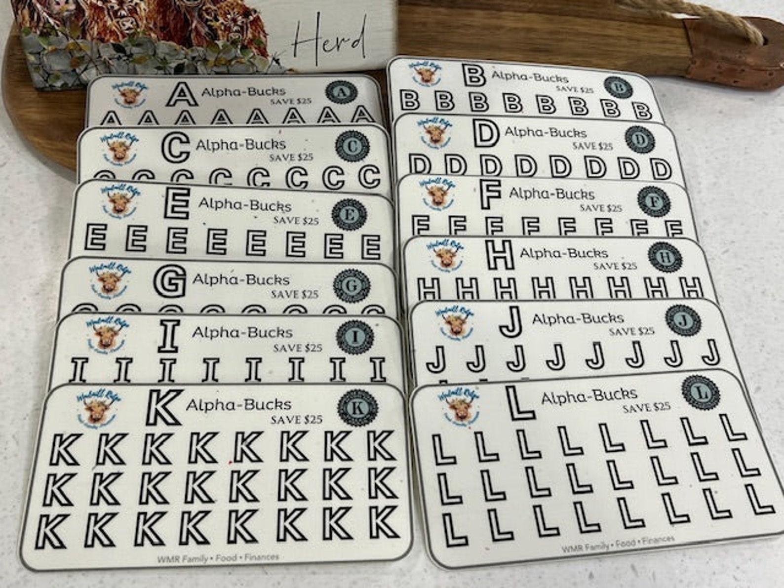 Alpha Bucks Dollar Bill Saving Challenge Trackers for A6 Budget Binder ...