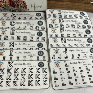 Alpha Bucks Dollar Bill Saving Challenge Trackers for A6 Budget Binder ...