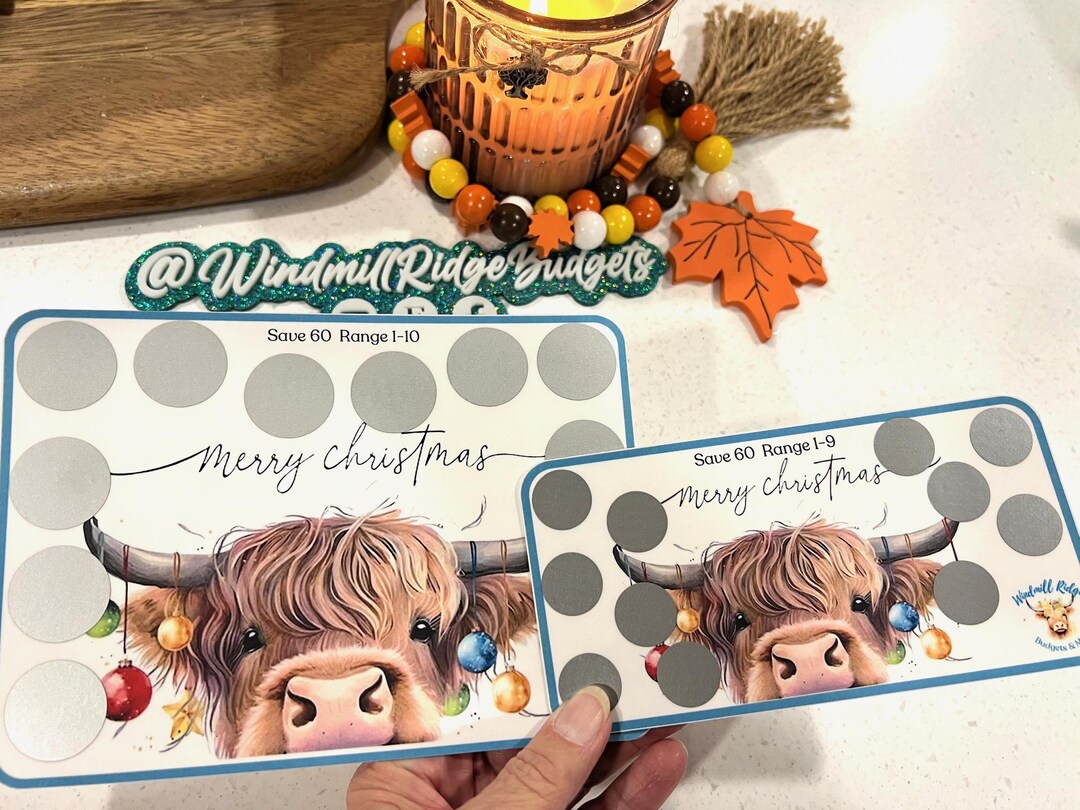 Peeking Merry Christmas Coo Scratch-off Challenge for A5 and A6 Budget ...