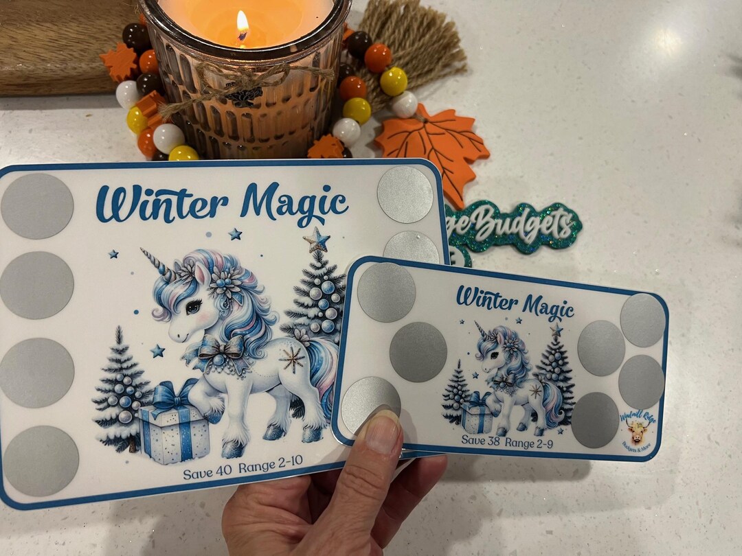Winter Magic Unicorn Christmas Scratch-off Challenge for A5 and A6 ...