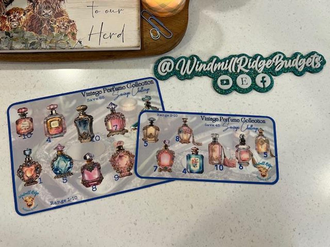 Vintage Perfume Bottle Savings Challenge for A5 and A6 Budget Binder ...