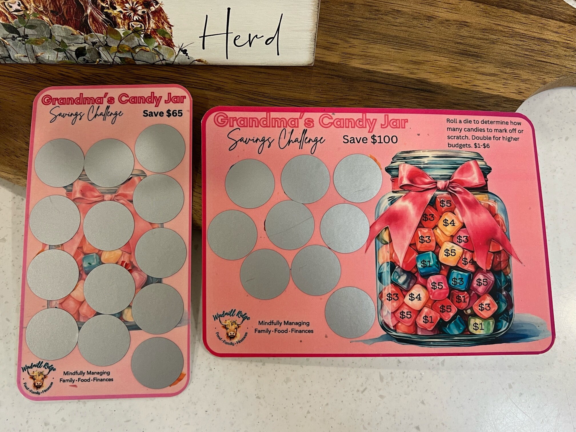 Grandma's Candy Jar Money Saving Scratch-off Challenge for A5 and A6 ...