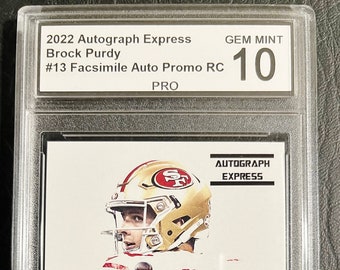 2022 Rookie Phenoms 13 Brock Purdy Gold Rookie Facsimile Auto Promo ...
