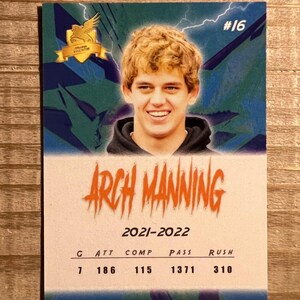 Arch Manning 2022 Lightning Rookie Card - Texas Longhorns - Etsy