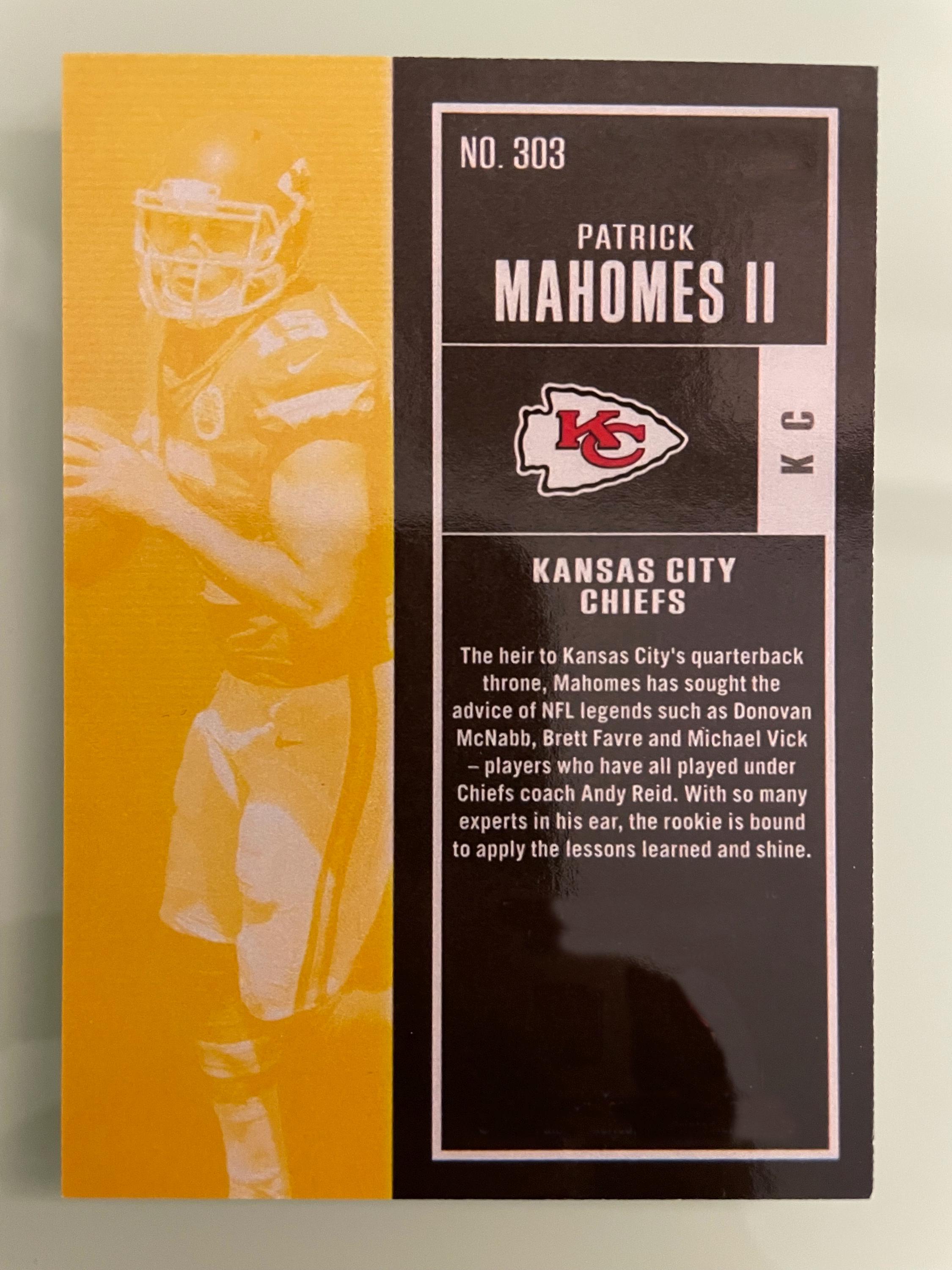 Patrick Mahomes 2017 Autograph Facsimile "cracked Ice Style Yellow ...