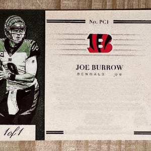 Joe Burrow 2020 Rookie Autograph Facsimile Printed Patch RP Football ...