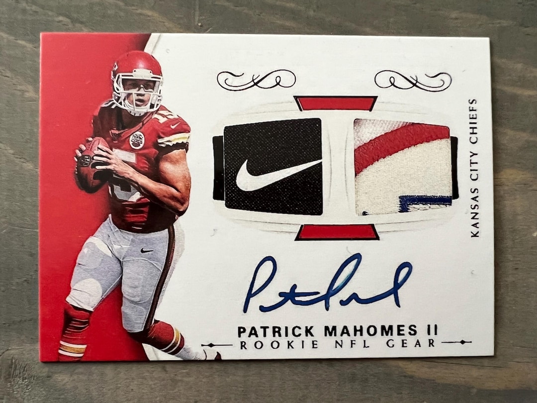 Patrick Mahomes 2017 RP Autograph Facsimile 2 Printed Patch Rookie Card ...