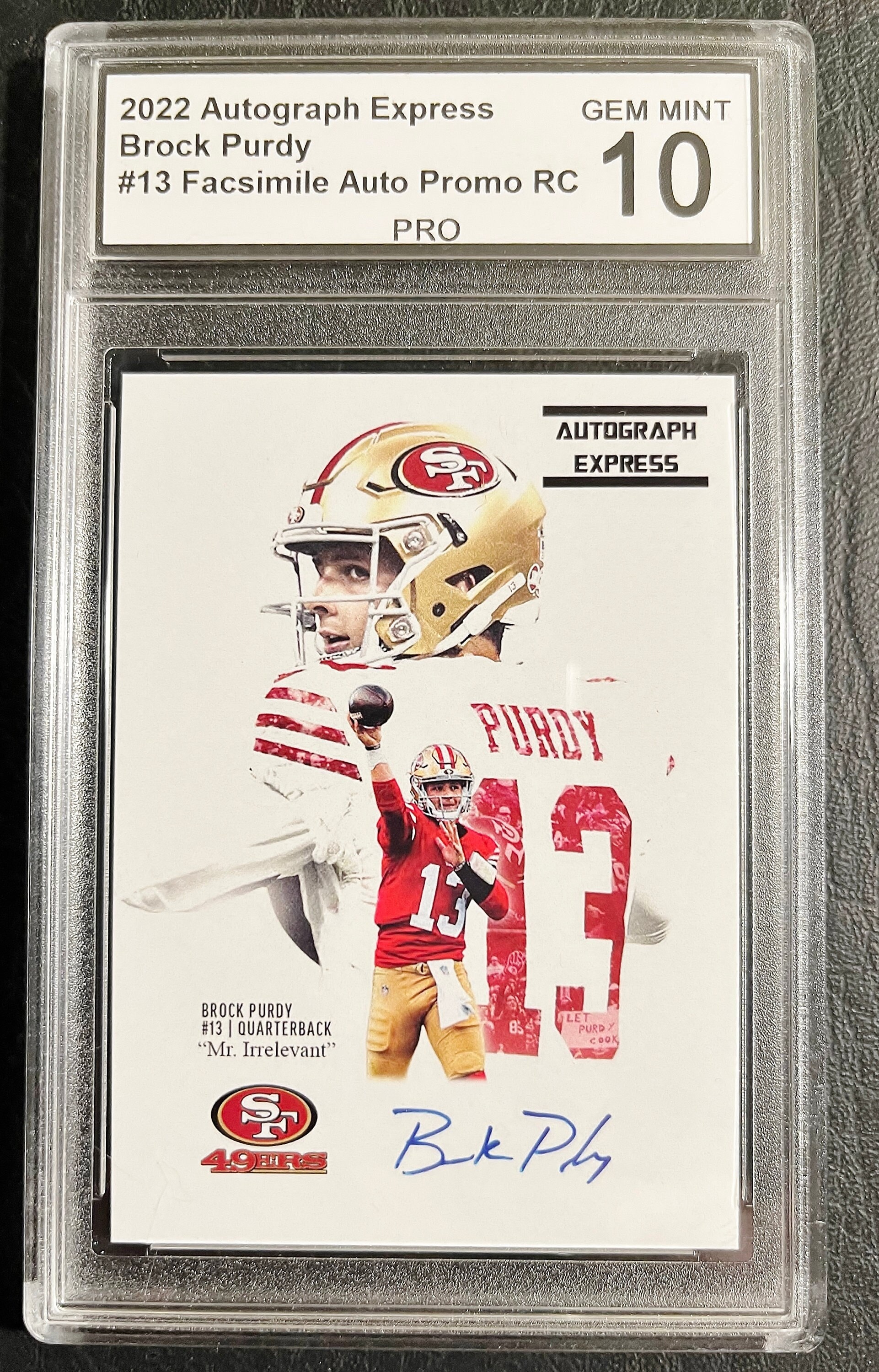 2022 Autograph Express 13 Brock Purdy Rookie Facsimile Auto Promo Card ...