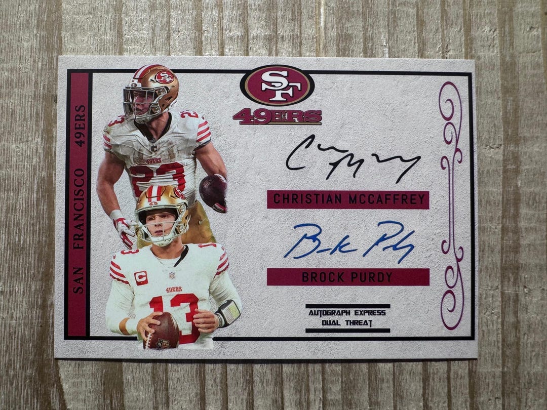 Brock Purdy (rookie) & Christian Mccaffrey 2022 Dual Threat Autograph ...