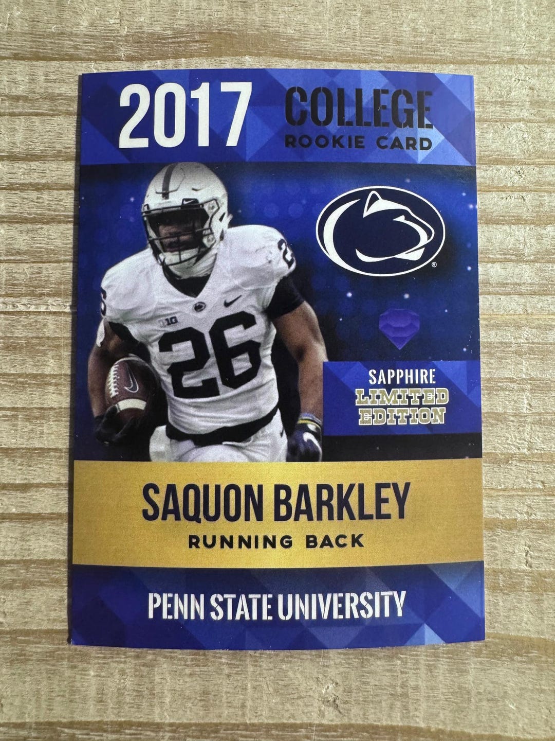 Saquon Barkley 2017 Sapphire Limited Edition College Rookie Card Penn ...