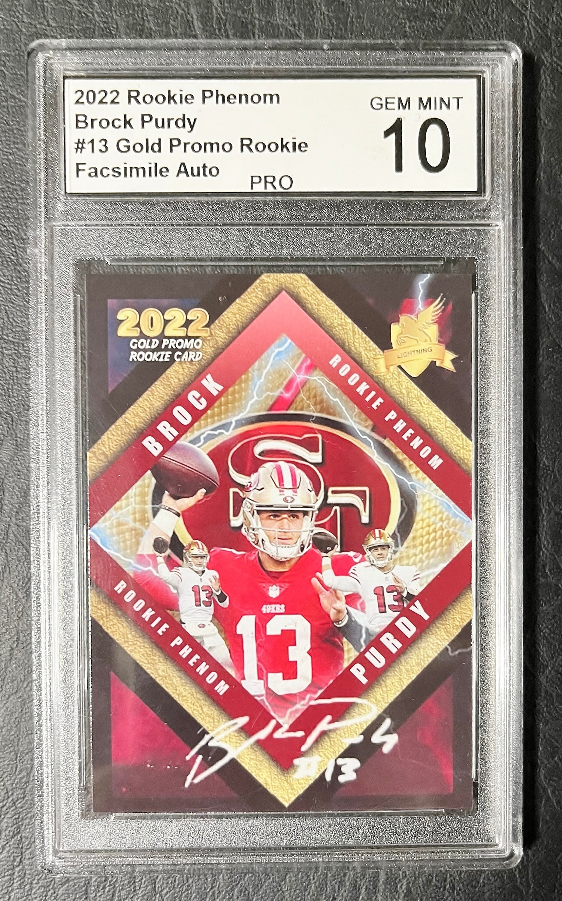 2022 Rookie Phenoms 13 Brock Purdy Gold Rookie Facsimile Auto Promo ...