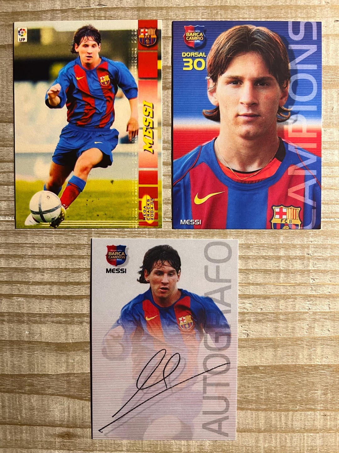 Messi 3 Card Lot Including Autograph Facsimile Rookie RP Soccer ...