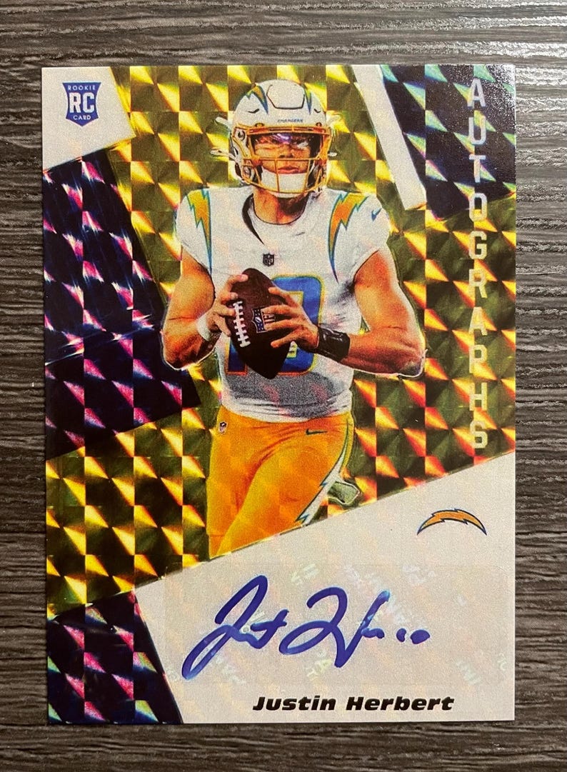 Justin Herbert 2020 Rookie Autograph Facsimile Prism Style RP Football ...