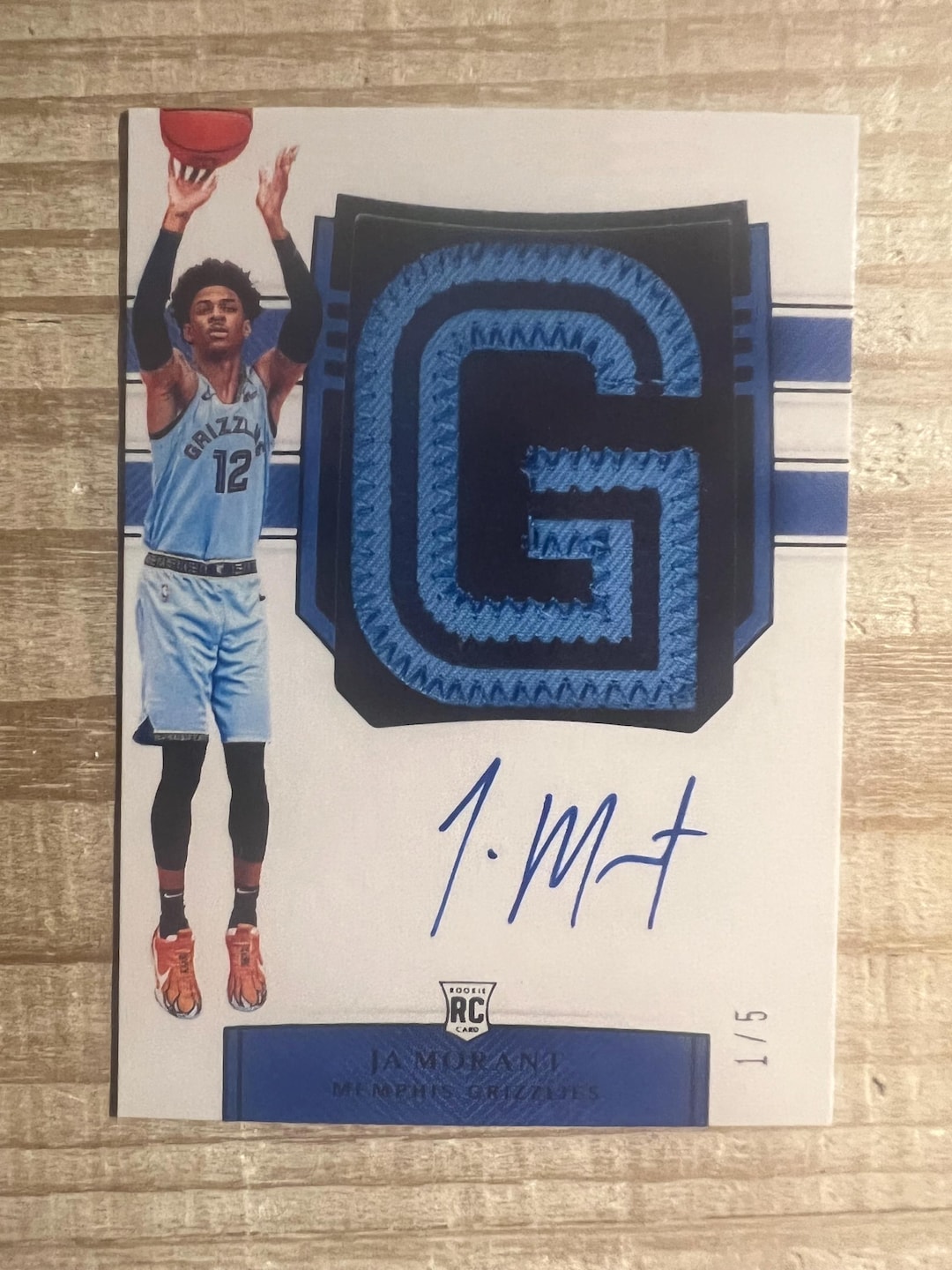 Ja Morant 2019 Rookie Autograph Facsimile Printed Patch RP Basketball ...