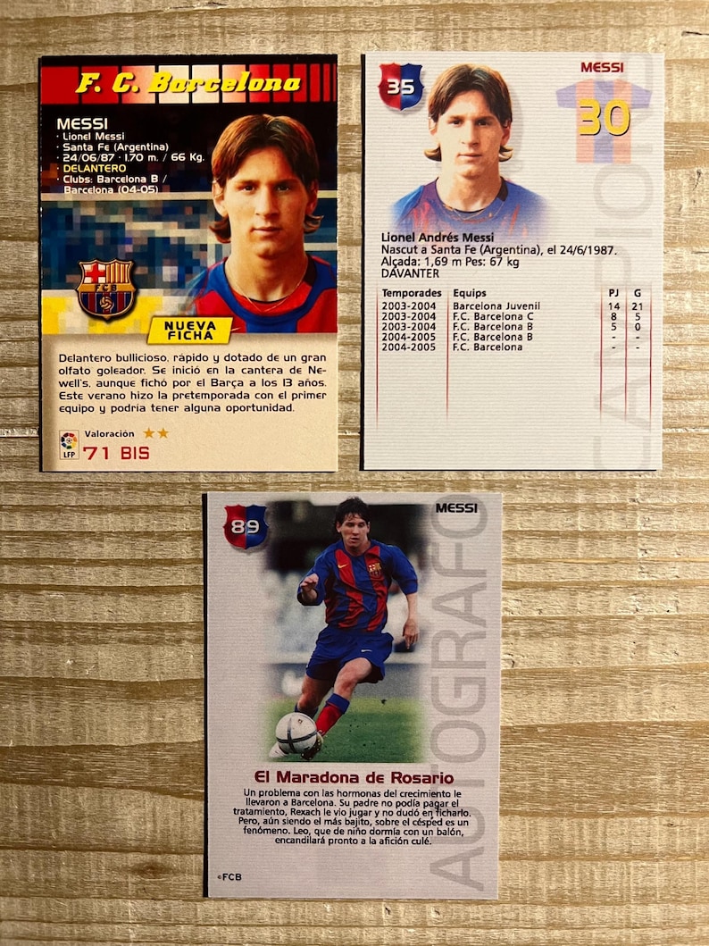 Messi 3 Card Lot Including Autograph Facsimile Rookie RP Soccer ...
