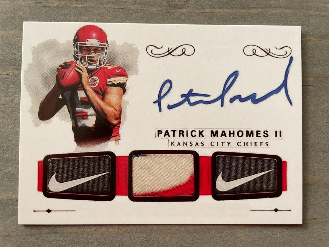 Patrick Mahomes 2017 RP Autograph Facsimile 3 Printed Patch Rookie Card ...