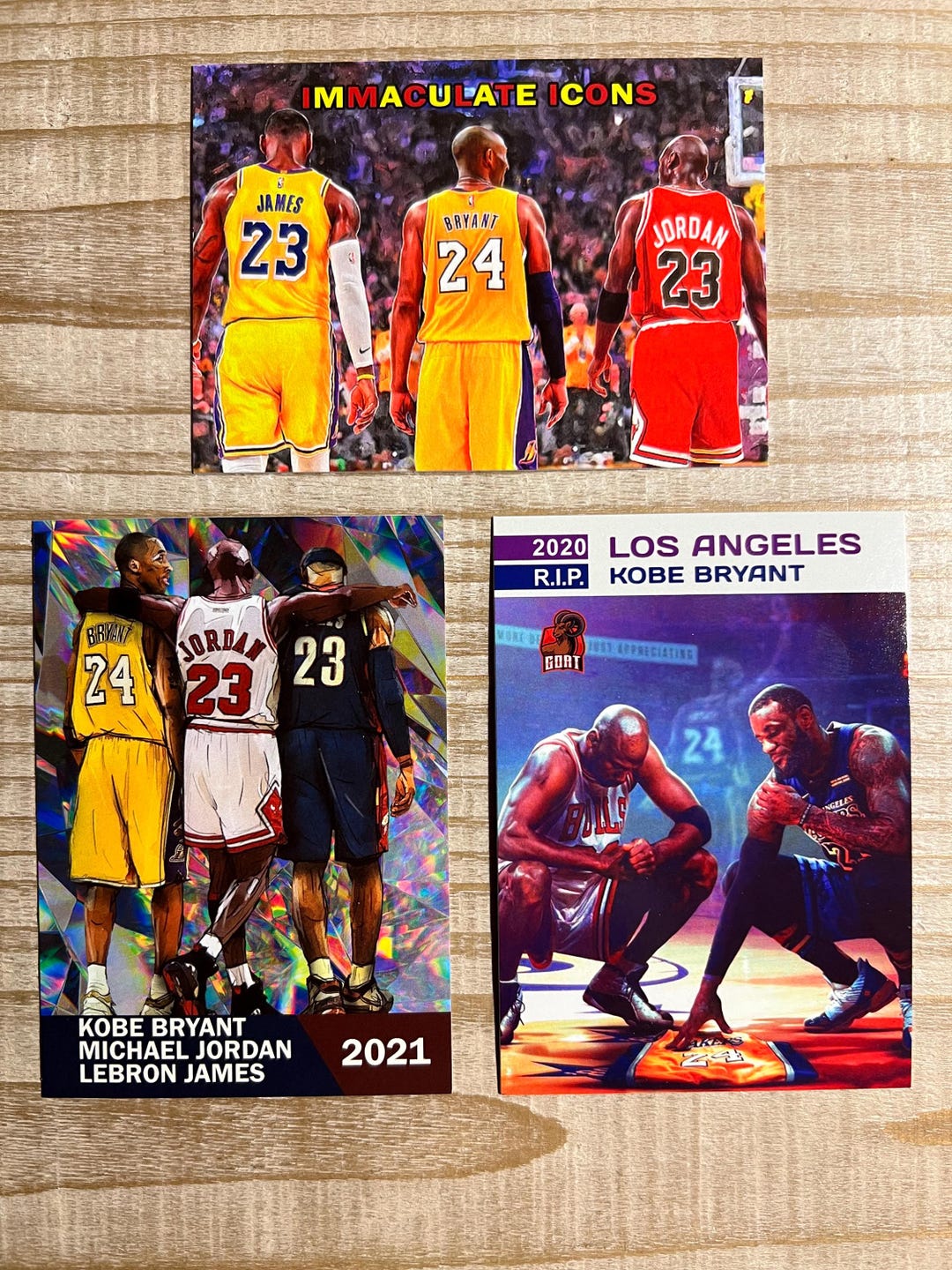 Kobe Bryant 2020/21 IMMACULATE ICONS Commemorative 3 Card Lot ...