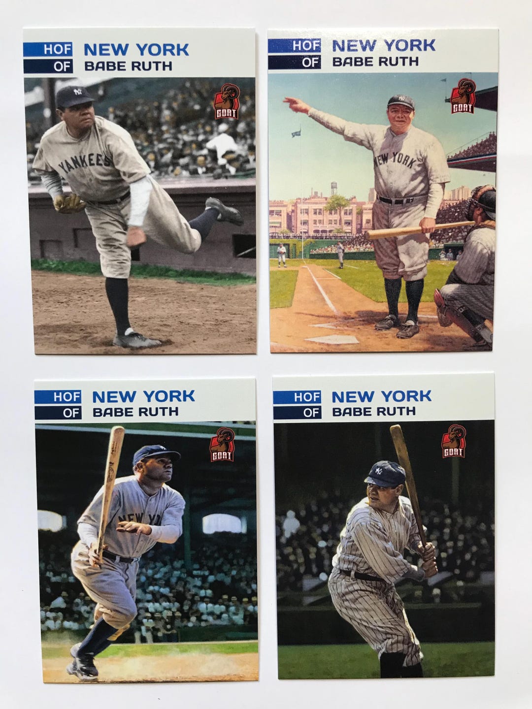 Babe Ruth Lot of 4 GOAT Hall of Fame Baseball Cards 1 of 1000 - Etsy
