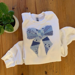 Quilted Bow Sweatshirt - Etsy