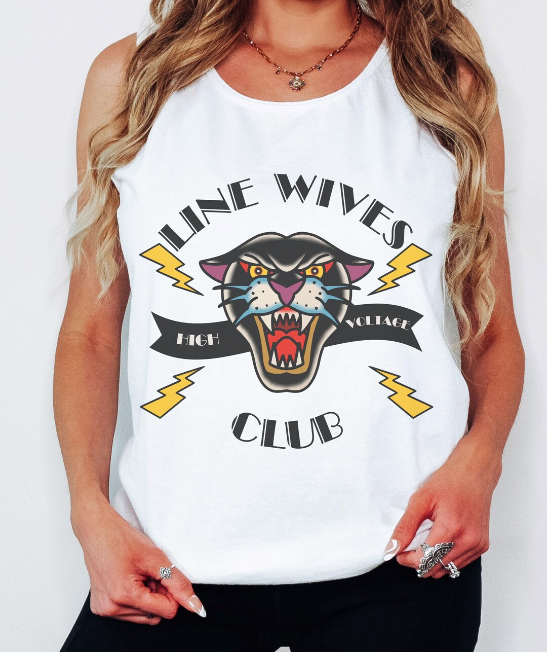 Oversized Line Wife Tank, Line Wife Gift, Lineman Wife Gift, Blue ...