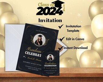 Graduation Invitation 2024 Template, Canva Graduation Invitation 2024 ...