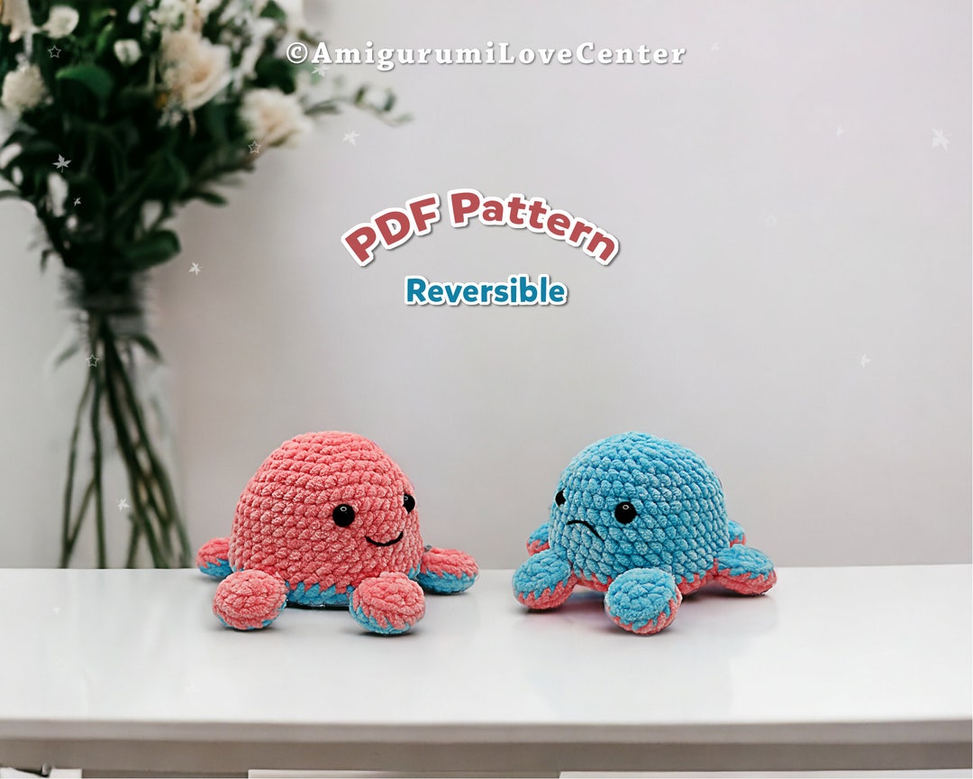 Reversible Octopus Amigurumi Pattern, Mood Plush Crochet PDF, Two-sided ...
