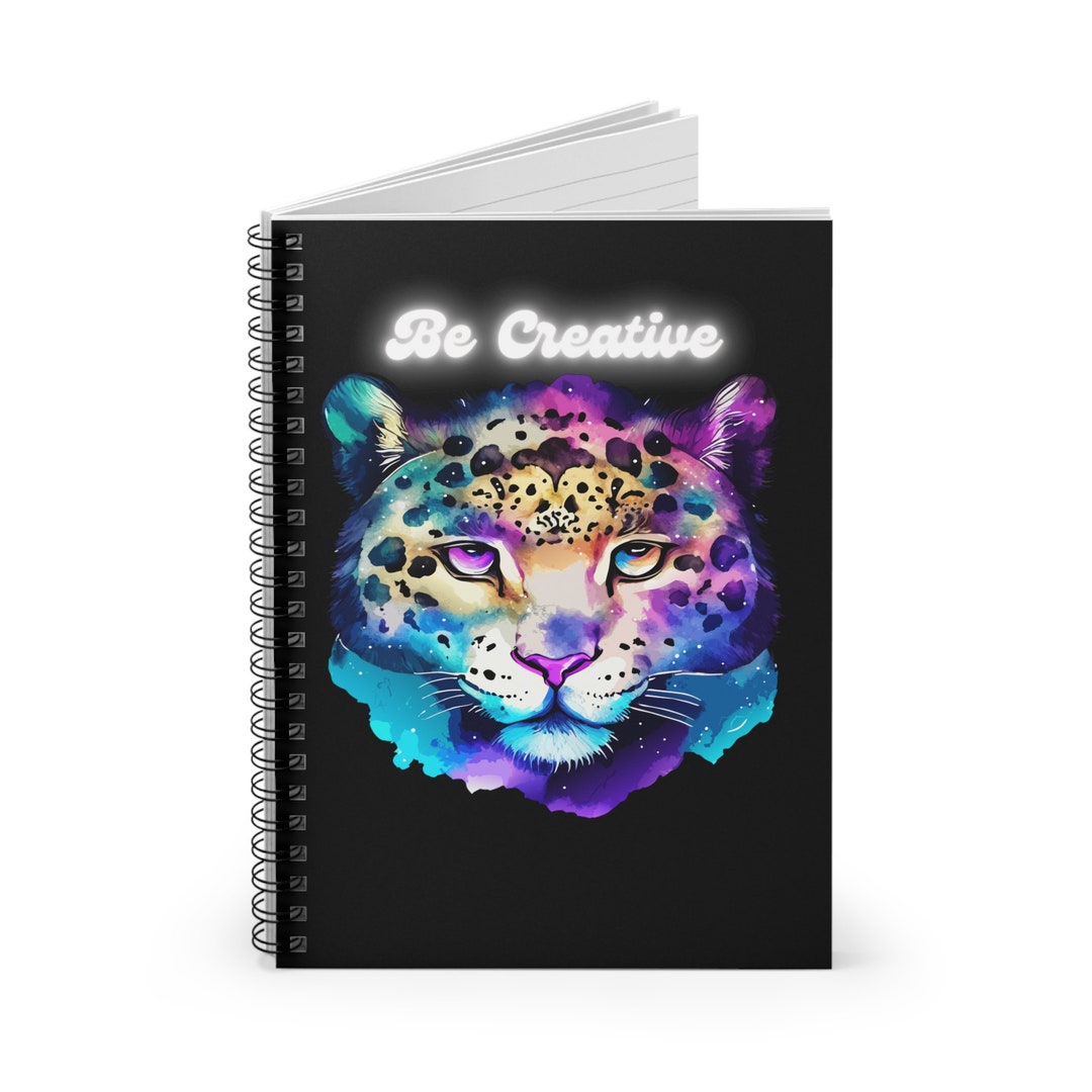 Black Be Creative Leopard Journal, Leopard Notebooks, Be Creative Notebook, Leopard Lovers Gifts ...